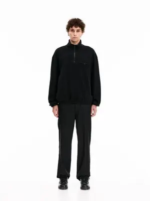 VOWELS Quarter Zip Fleece - Black