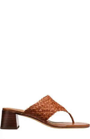 MARGAUX The Woven Deia 50 Sandal - Saddle Leather