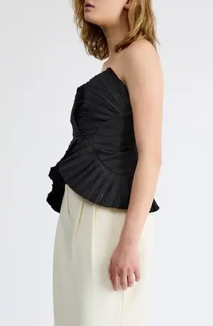 EXTRO & VERT Grace Plissé Bustier Top