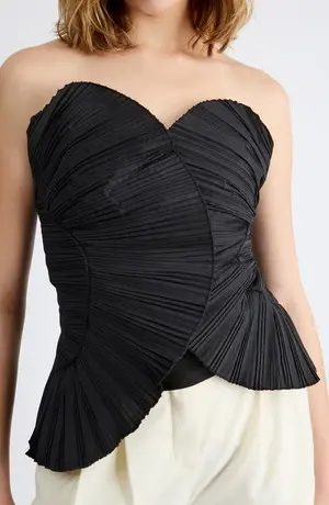 EXTRO & VERT Grace Plissé Bustier Top