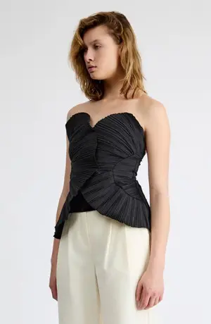 EXTRO & VERT Grace Plissé Bustier Top