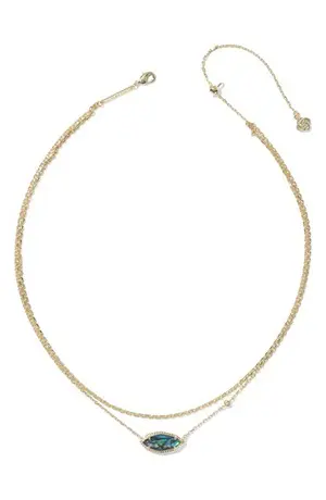 Kendra Scott Ophelia Layered Abalone Pendant Necklace - Gold Abalone Shell