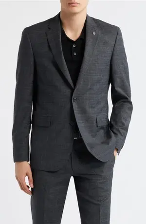 ALLSAINTS Slim Fit Grey Check Suit
