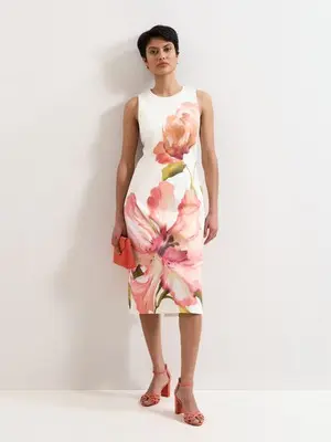 PHASE EIGHT Nadina Floral Print Sleeveless Midi Dress