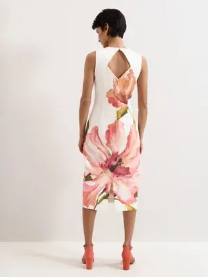 PHASE EIGHT Nadina Floral Print Sleeveless Midi Dress