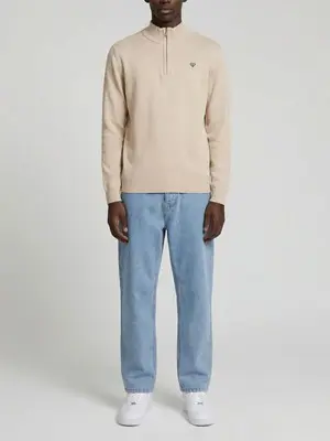 WALKER & HUNT Huxley Quarter Zip Sweater - Cream