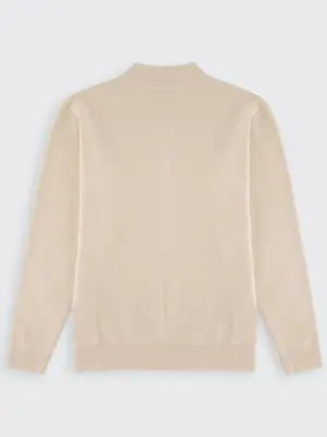 WALKER & HUNT Huxley Quarter Zip Sweater - Cream