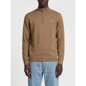 WALKER & HUNT Huxley Quarter Zip Sweater - Mocha