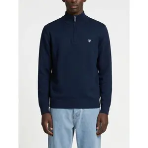 WALKER & HUNT Huxley Quarter Zip Sweater - Navy