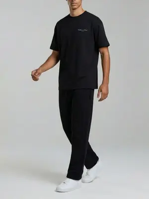 WALKER & HUNT Oversized Crew Tee - Black