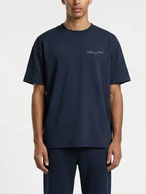 WALKER & HUNT Oversized Crew Tee - Navy