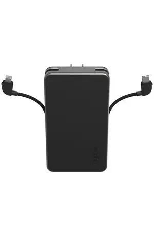 MOPHIE Powerstation Plus Ultra 2024 10k Power Bank With Integrated Cables And Ac Plug - Black