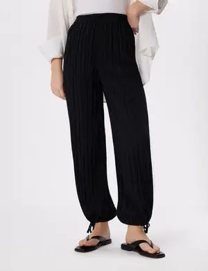 Whistles Relaxed Tie Hem Trousers - Black