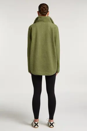 4TH ARQ Lennox Half-zip Fleece Sweatshirt - Sage