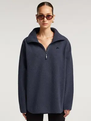 4TH ARQ Lennox Half-zip Fleece Sweatshirt - Slate