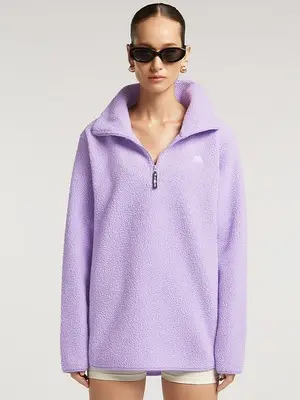 4TH ARQ Lennox Half-zip Fleece Sweatshirt - Violet