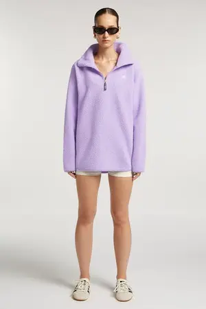 4TH ARQ Lennox Half-zip Fleece Sweatshirt - Violet