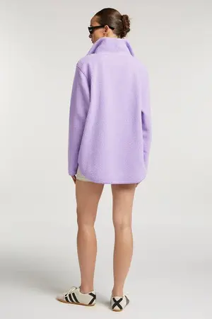 4TH ARQ Lennox Half-zip Fleece Sweatshirt - Violet