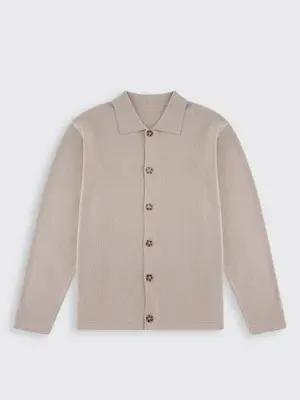 WALKER & HUNT Milano Knit Button-front Cardigan - Sand