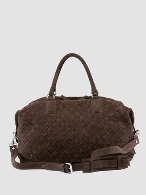 Officine Creative Armor 019 Hand-woven Leather Weekender Bag