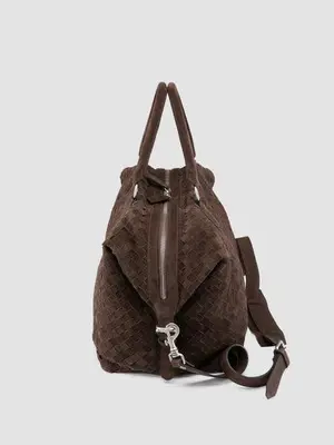 Officine Creative Armor 019 Hand-woven Leather Weekender Bag