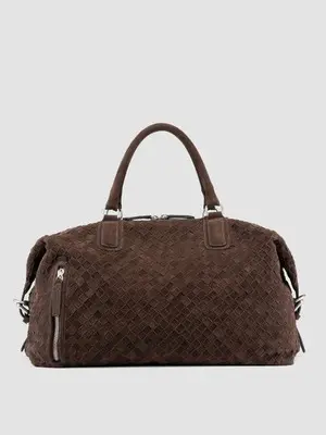 Officine Creative Armor 019 Hand-woven Leather Weekender Bag