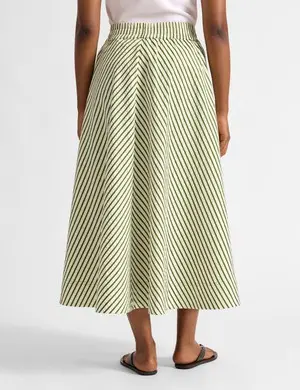 ALBARAY Full Stripe Midi Skirt