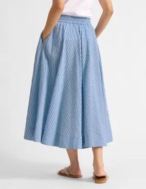 ALBARAY Full Stripe Midi Skirt