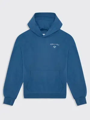 WALKER & HUNT Relaxed St. Tropez Tennis Print Hoodie - Blue