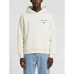 WALKER & HUNT Relaxed St. Tropez Tennis Print Hoodie - Cream