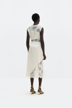 MALINA Desire Lace Trimmed Cut Out Midi Dress