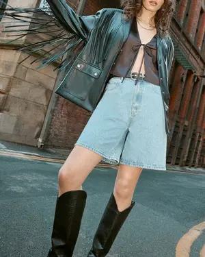 Nasty Gal Fringe Faux Leather Belted Jacket
