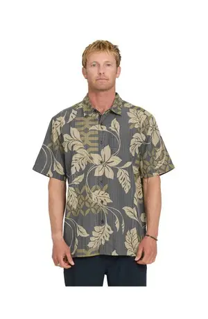 QUIKSILVER WATERMAN Tropic Bloom Short Sleeve Shirt - Phantom