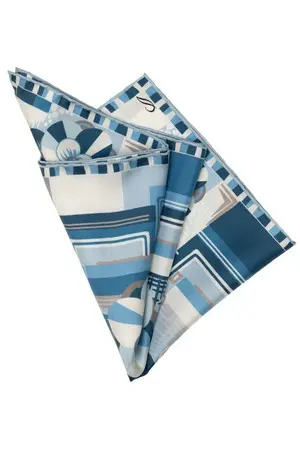 ELIZABETTA Pierosilk Pocket Square For - Blue