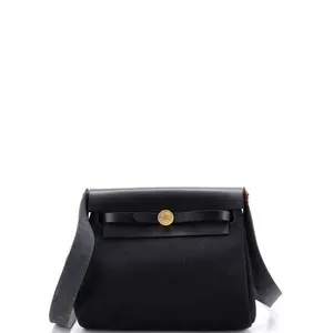 Hermès Herbag Zip Toile And Leather 20 - Black