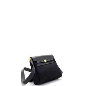 Hermès Herbag Zip Toile And Leather 20 - Black