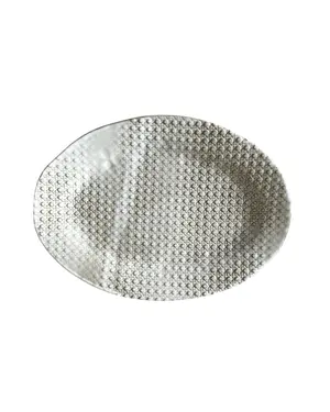 GINA DE SANTIS CERAMICS Alwood Caned Statement Platter - Sand