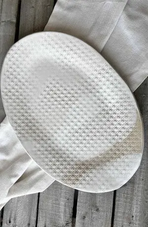 GINA DE SANTIS CERAMICS Alwood Caned Statement Platter