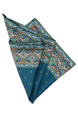 ELIZABETTA Enricosilk Pocket Square For - Teal
