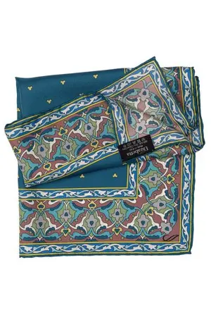 ELIZABETTA Enricosilk Pocket Square For - Teal