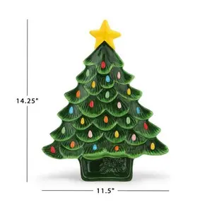 MR. CHRISTMAS 14 In. Nostalgic Ceramic Tree Dip Platter