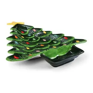 MR. CHRISTMAS 14 In. Nostalgic Ceramic Tree Dip Platter