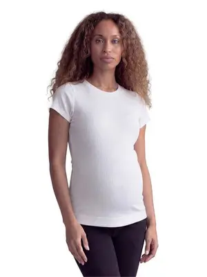24seven Comfort Apparel Ribbed T-shirts For Women