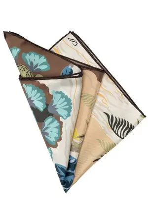 ELIZABETTA Isolasilk Pocket Square For - Aqua