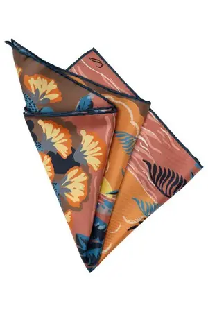 ELIZABETTA Isolasilk Pocket Square For - Peach