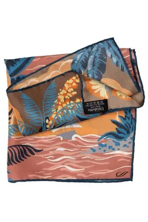 ELIZABETTA Isolasilk Pocket Square For - Peach