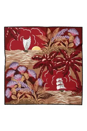 ELIZABETTA Isolasilk Pocket Square For - Red