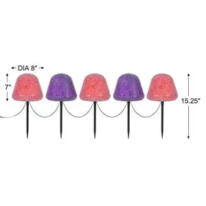 MR. HALLOWEEN Set Of 5 Led Gumdrop Pathway Lightsorange And Purple