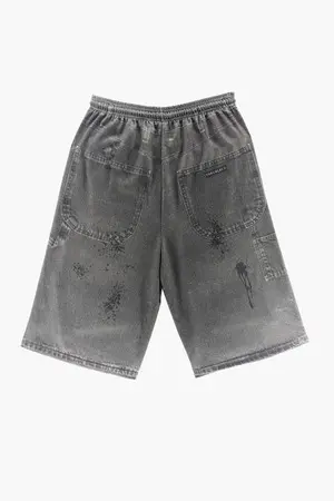 THE CELECT Jumbo Printed Denim Shorts