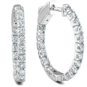 BLISS DIAMOND 1 Ct Diamond Inside-out Hoop Earrings